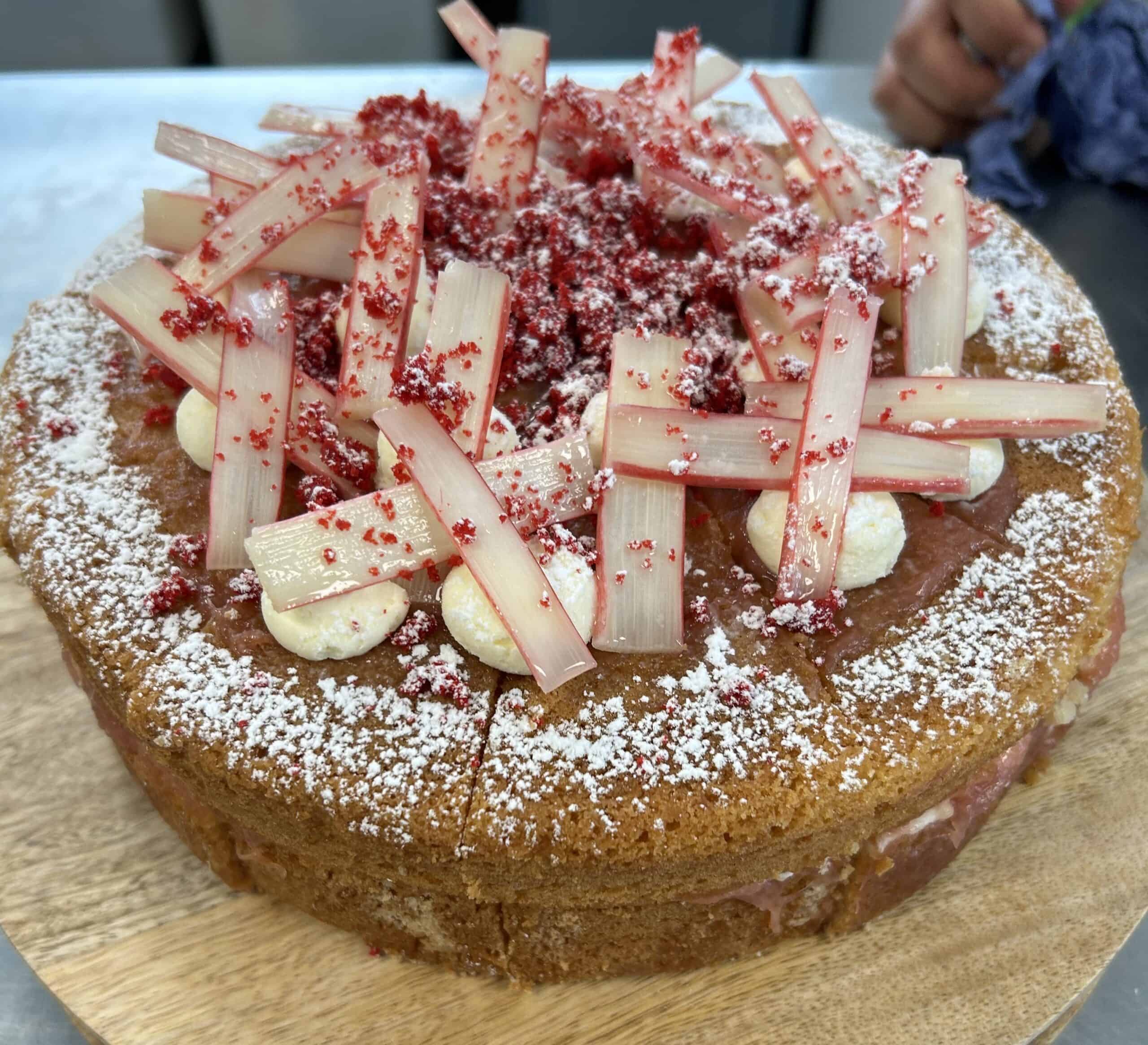 Victoria sandwich with rhubarb jam - BM Caterers